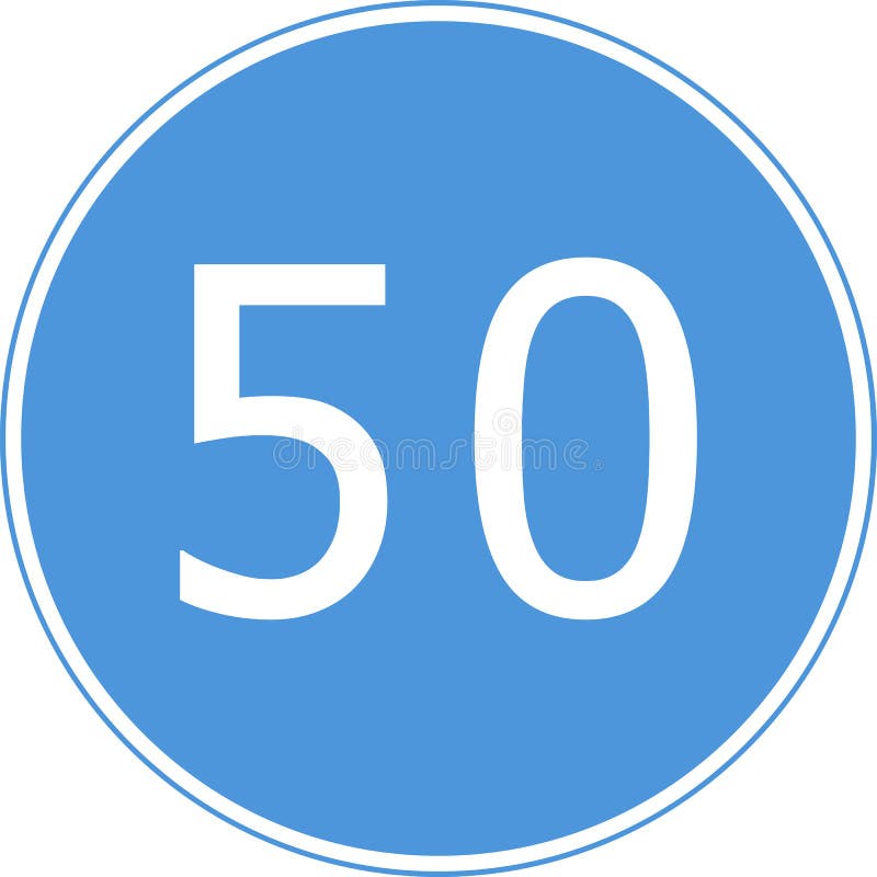 The Minimum Speed Limit Sign. Blue Circle Stock Vector - Illustration ...