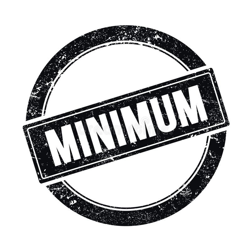MINIMUM Text on Black Grungy Round Stamp Stock Illustration ...