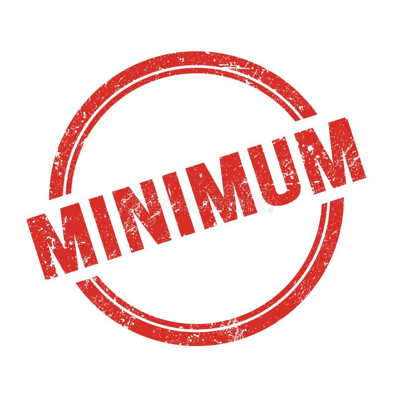 MINIMUM Text Written on Red Grungy Round Stamp Stock Illustration ...