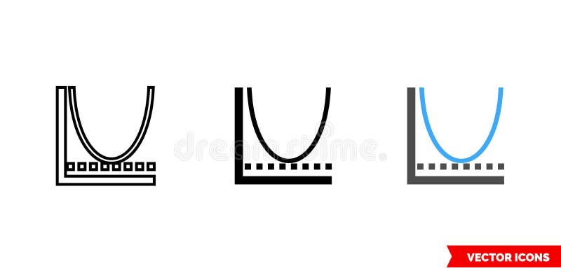 Minimum Value Icon Of 3 Types Color Black And White Outline Isolated