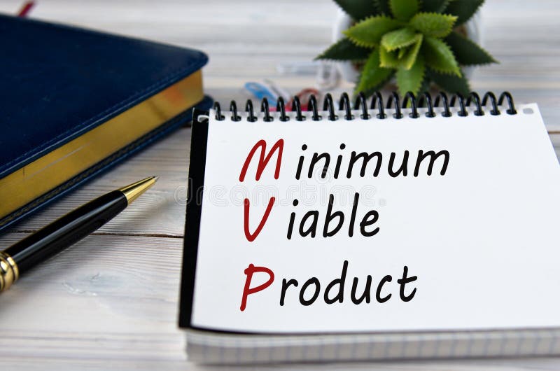 MINIMUM VIABLE PRODUCT - Words in a Notebook on the Background of a ...