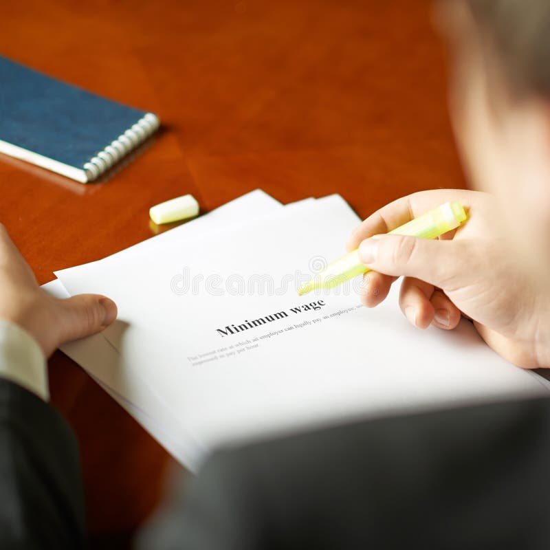 Minimum Wage Definition Composition Stock Image - Image of caucasian ...