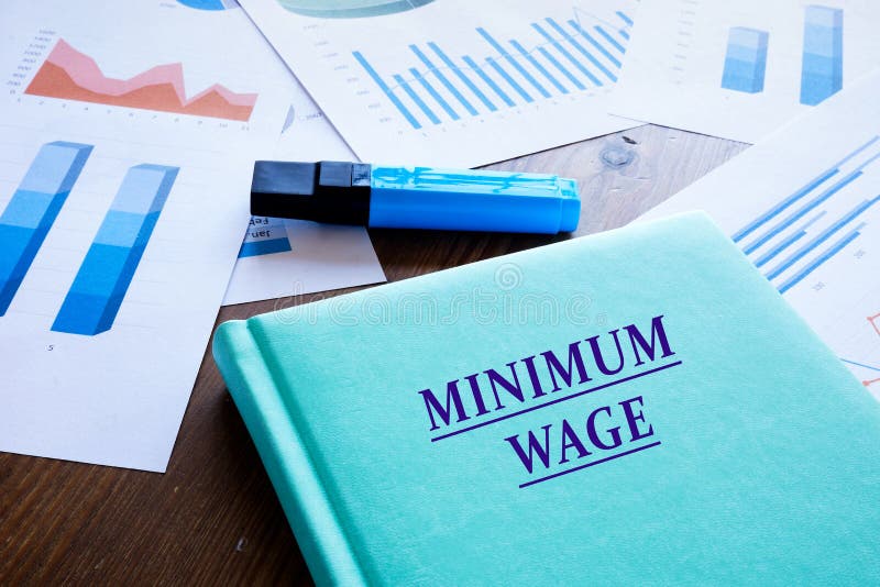 MINIMUM WAGE Sign on the Book Cover Stock Illustration - Illustration ...