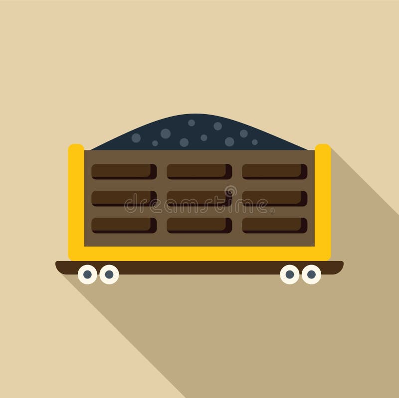 Mining Cart Carrying Coal Illustration Stock Vector - Illustration of ...