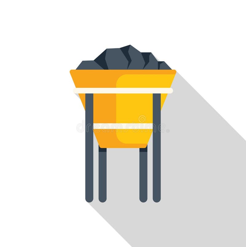 Mining Cart Full of Coal with Long Shadow Stock Illustration ...