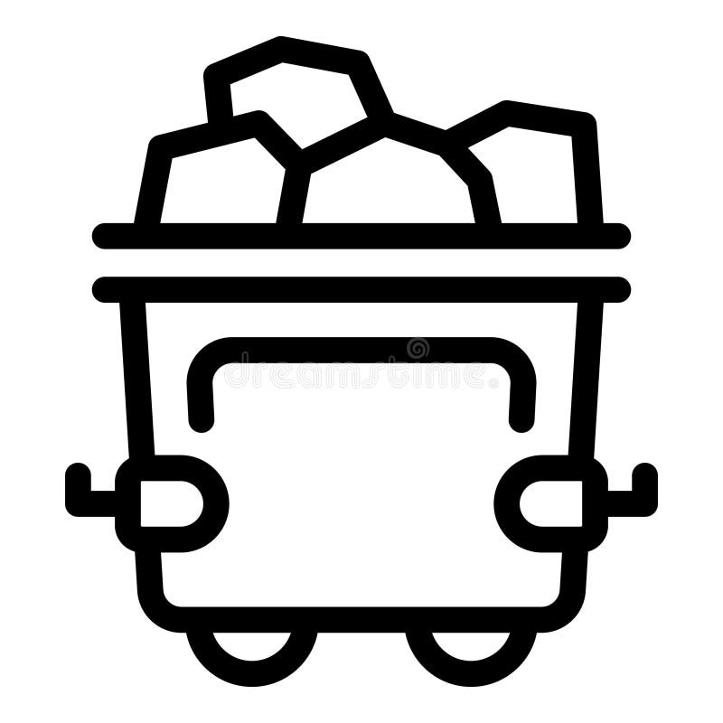 Mining Cart Full of Coal Moving on Rails Icon Stock Vector ...