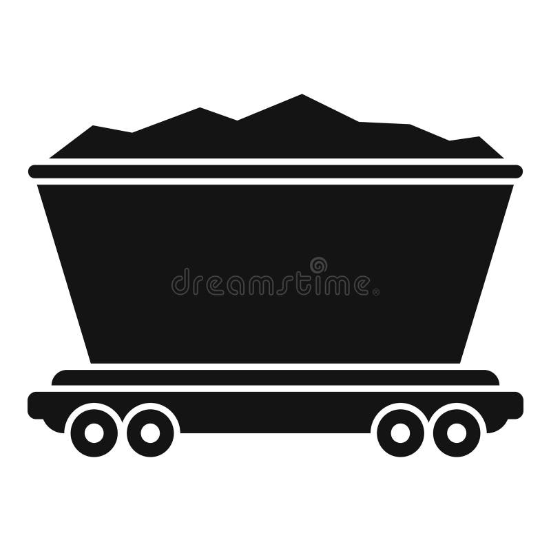 Mining Cart Full of Coal Moving on Rails Icon Stock Vector ...
