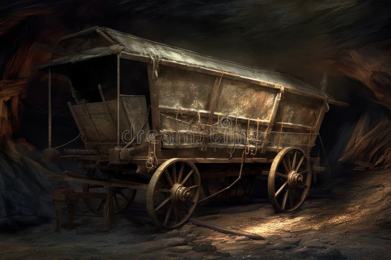 Mining cart. Generate Ai stock photo. Image of miner - 279786950