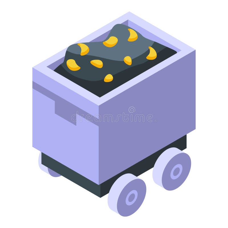 Mining Cart Icon Isometric Vector. Gold Mine Stock Illustration ...