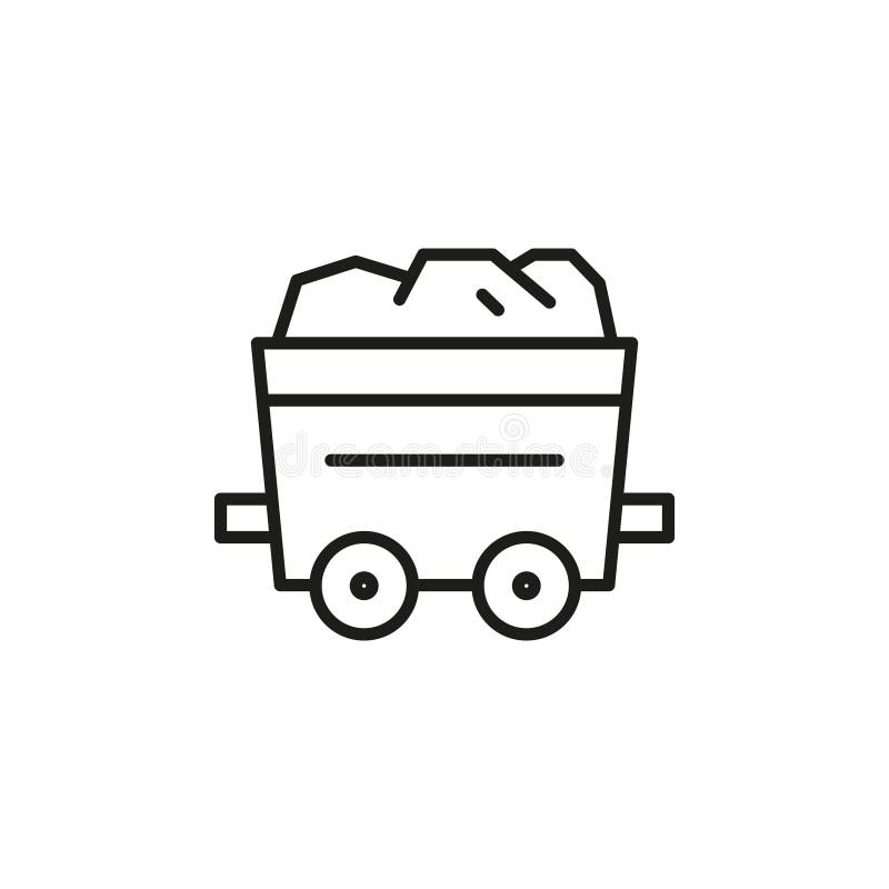 Mining cart icon stock illustration. Illustration of underground ...