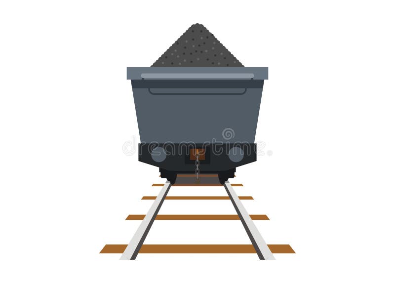 Mining Cart. Simple Flat Illustration in Perspective View. Stock Vector ...