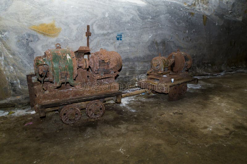 Old Mining Cart from Slanic Prahova Salt Pan Stock Image - Image of ...