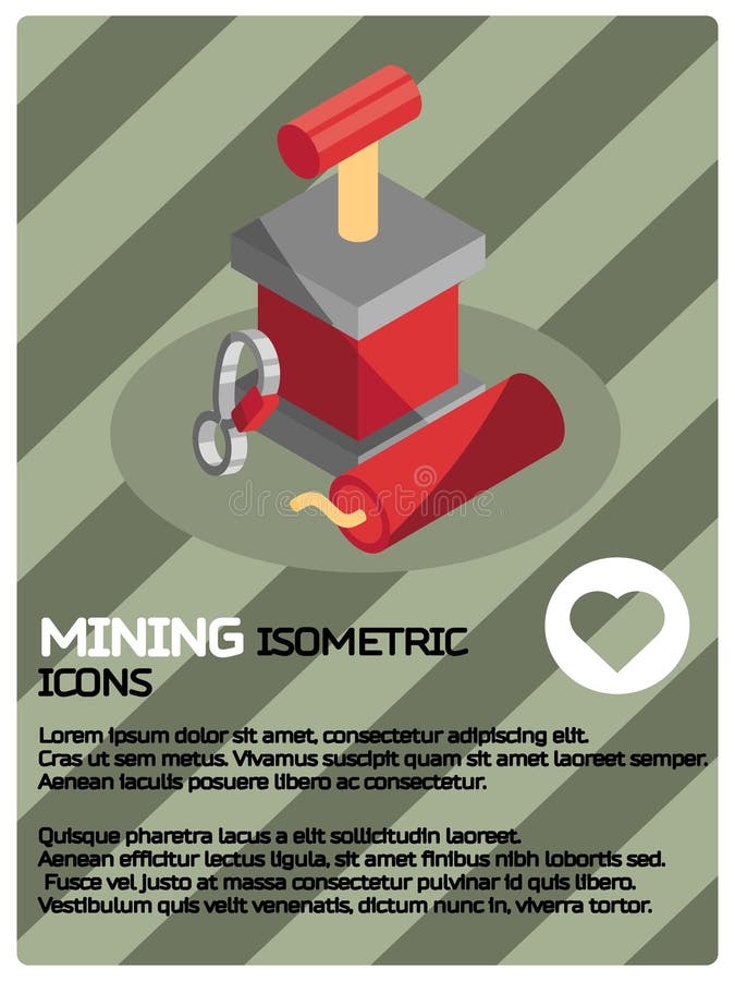 Mining Color Isometric Poster Stock Vector - Illustration of card, gold ...