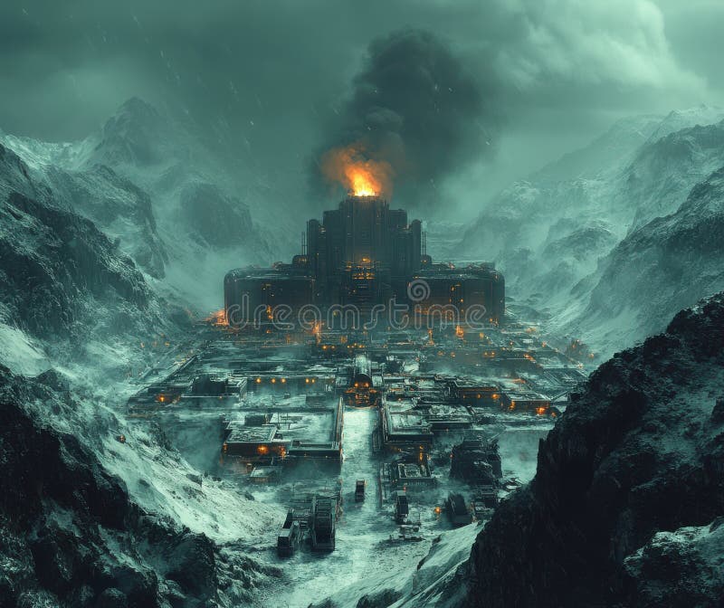 Mining Complex with Heavy Machinery and Dark Clouds Amid Power ...