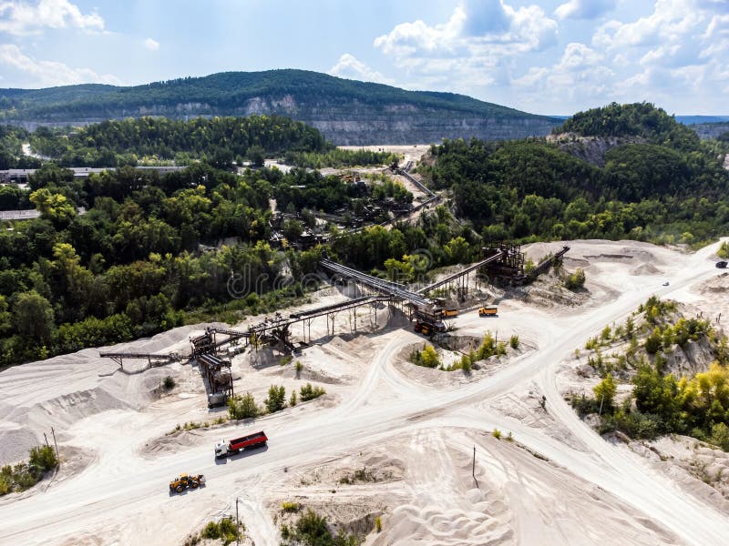 Mining Complex on the Slope of a Forested Hill. Stock Photo - Image of ...