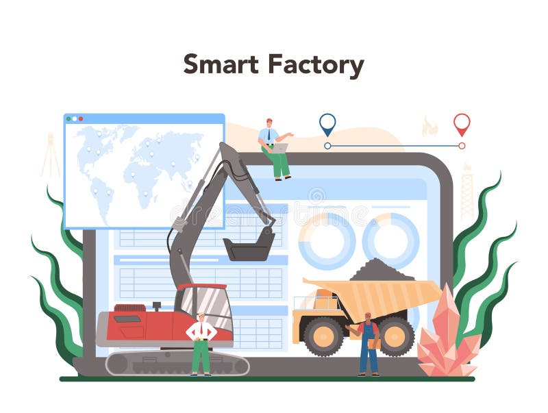 Mining Concept Online Service or Platform. Mineral and Natural Stock ...