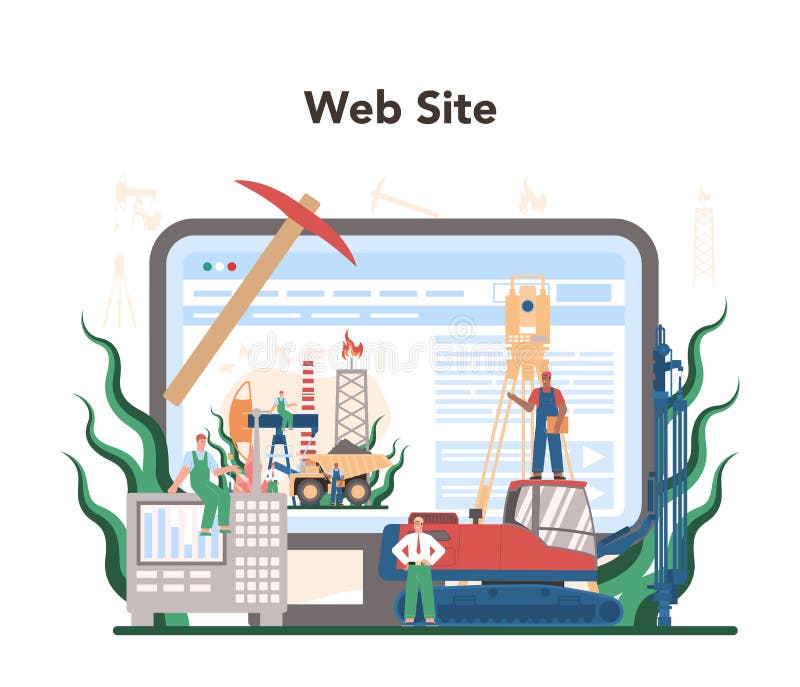 Mining Concept Online Service or Platform. Mineral and Natural Stock ...