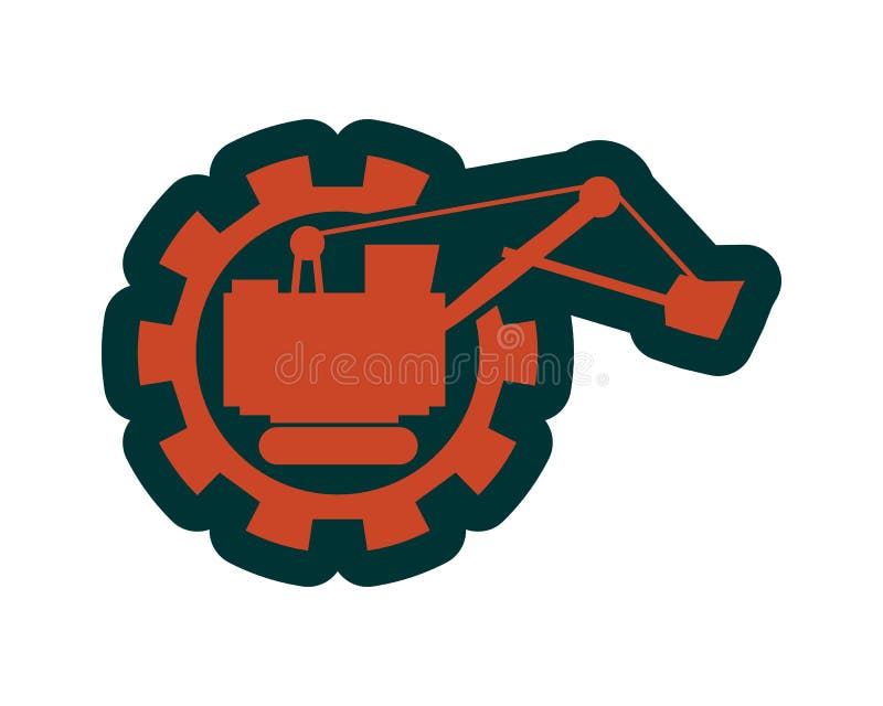 Mining or Construction Machine Logo Stock Vector - Illustration of gear ...