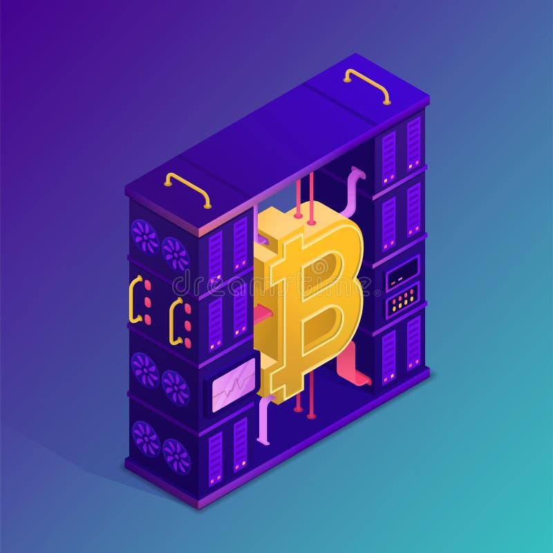 Mining crypto currency. stock vector. Illustration of gold - 121145481