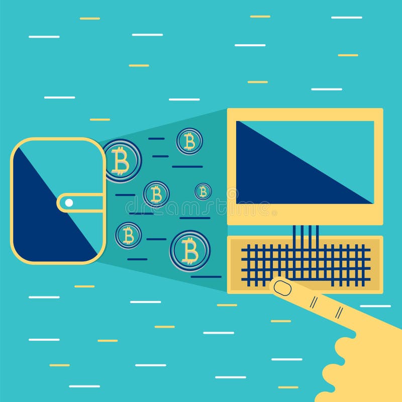 Mining Cryptocurrency Bitcoin Vector Illustration Stock Vector ...