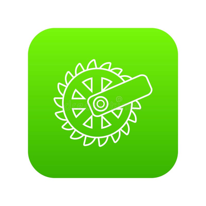 Mining Cutting Wheel Icon Green Vector Stock Vector - Illustration of ...