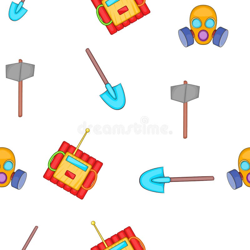 Mining Elements Pattern, Cartoon Style Stock Illustration ...