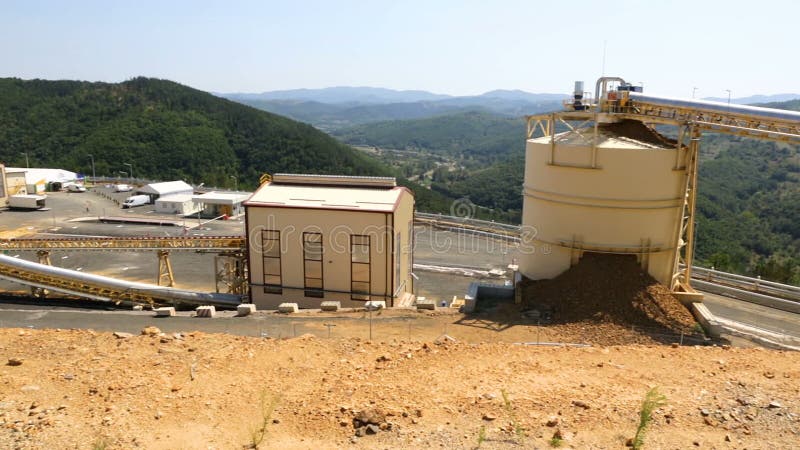 Gold mine mining buildings stock video. Video of metal - 158936421