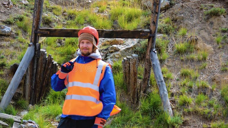 Portrait of a Mining Engineer, a Geologist in the Protective Reflective ...