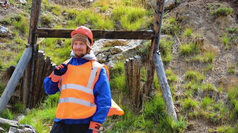 Portrait of a Mining Engineer, a Geologist in the Protective Reflective ...