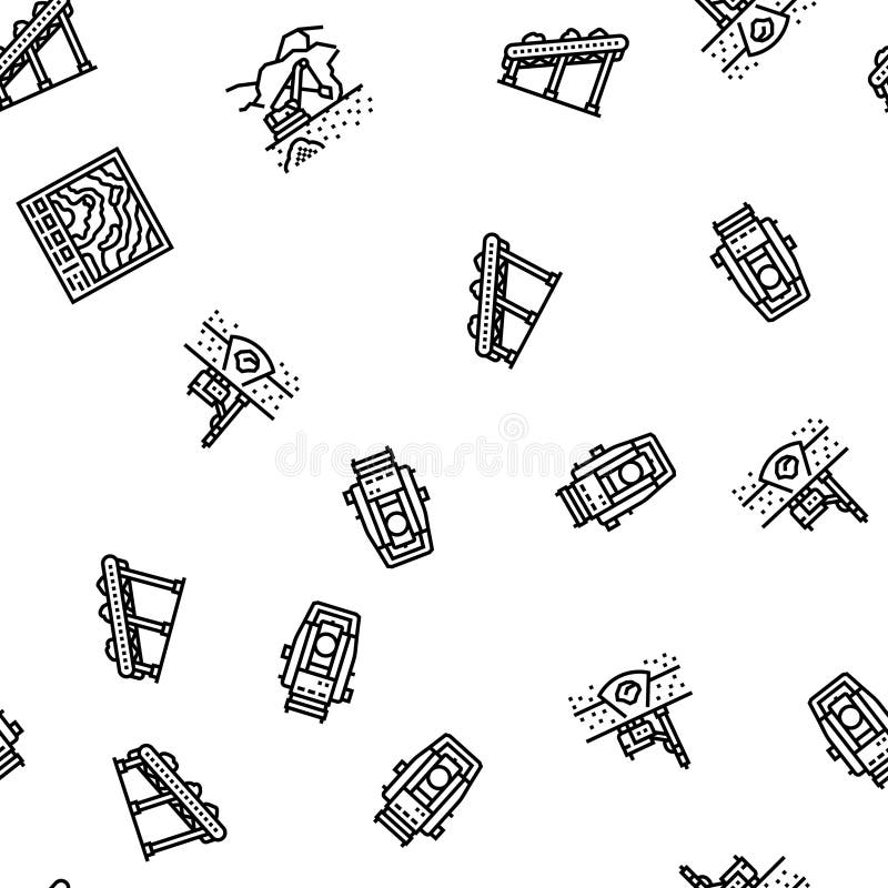 Mining Engineer Geology Icons Set Vector Stock Vector - Illustration of ...