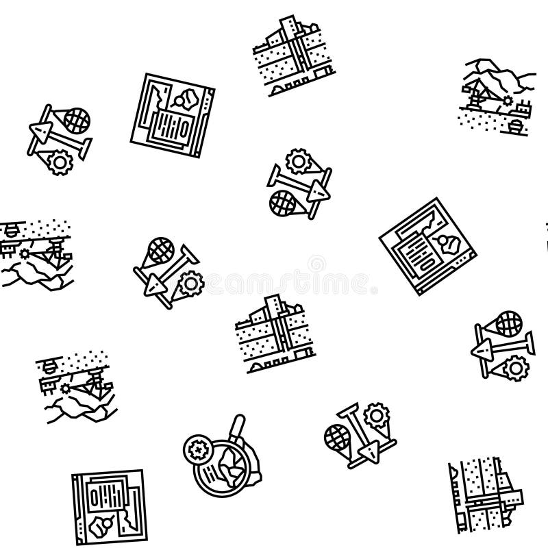 Mining Engineer Geology Icons Set Vector Stock Vector - Illustration of ...