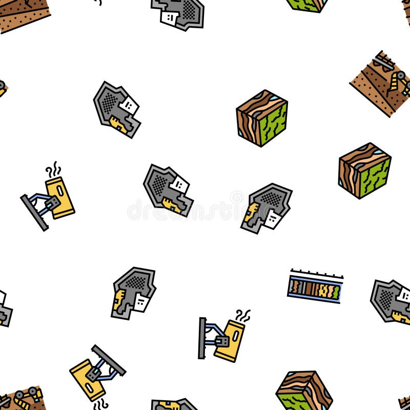 Mining Engineer Geology Seamless Pattern Vector Stock Illustration ...