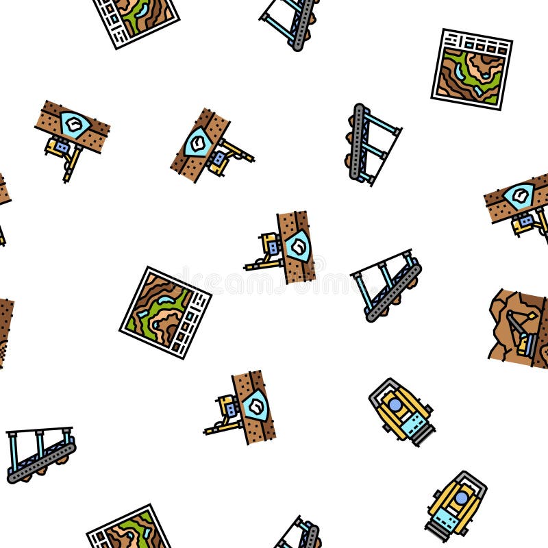 Mining Engineer Geology Seamless Pattern Vector Stock Illustration ...