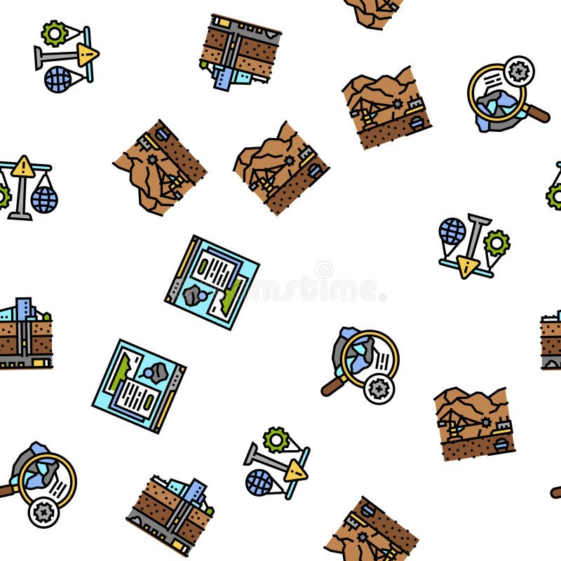 Mining Engineer Geology Seamless Pattern Vector Stock Vector ...