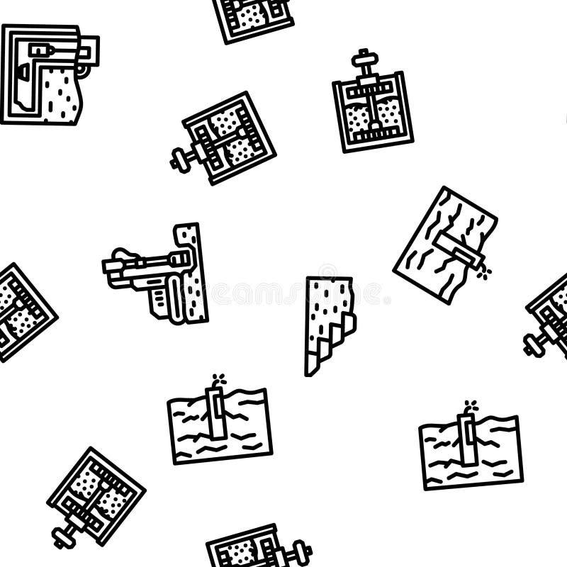 Mining Engineer Industry Seamless Pattern Vector Stock Vector ...