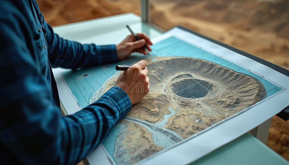 Mining Engineer Reviews Detailed Technical Maps, Blueprints for Mining ...