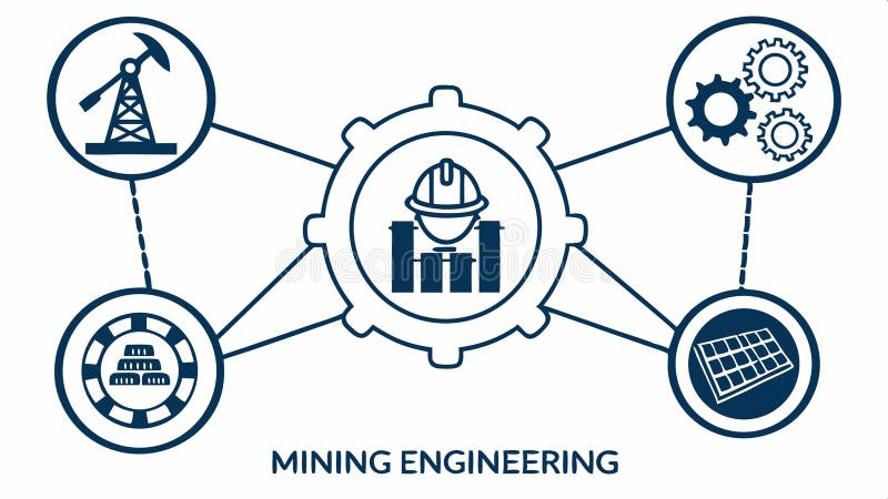 Mining Engineering Scene: Gear, Industry, Machinery Vector Design ...