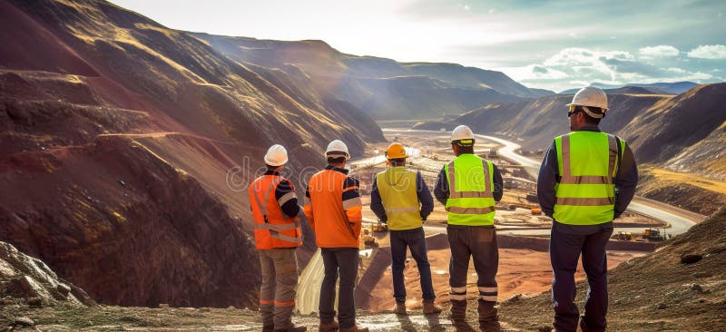 Mining Engineers and Geologists Studying Rock Formations, Conducting ...