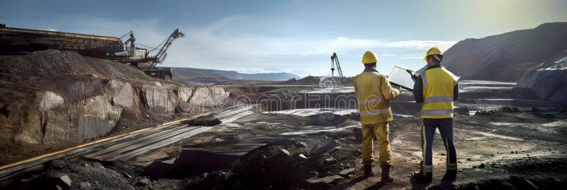 Mining Engineers and Geologists Studying Rock Formations, Conducting ...