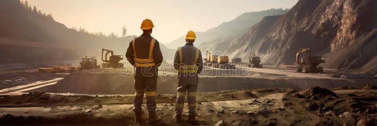 Mining Engineers and Geologists Studying Rock Formations, Conducting ...