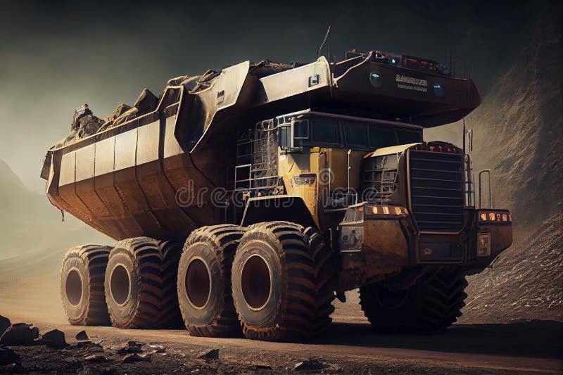 Mining Equipment Digging in the Construction Industry ,generative AI ...