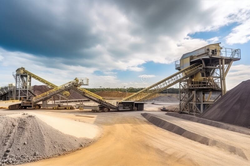 Mining Equipment in a Modern and Fully Equipped Mine, with Conveyor ...