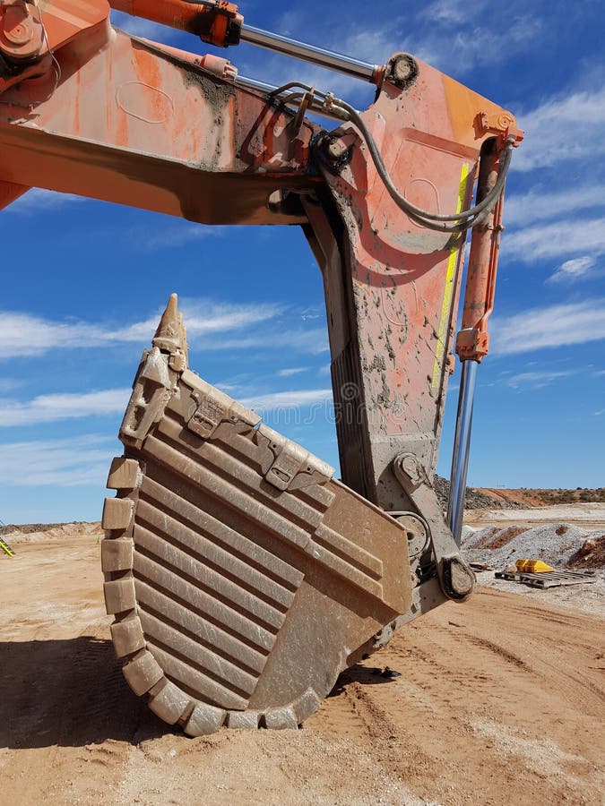 Mining Excavator Loading Truck Stock Photo - Image of gold, equipment ...