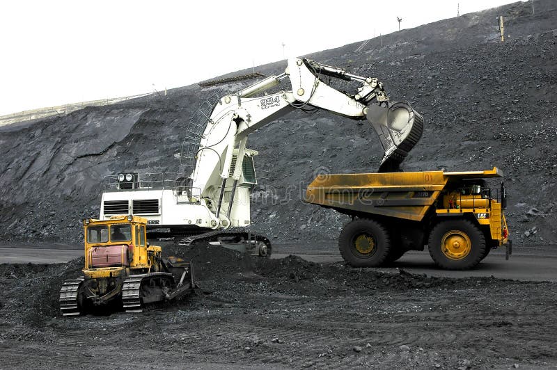 Mining, Excavator for Coal Mining. Stock Photo - Image of productivity ...