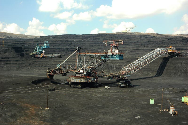 Mining, Excavator for Coal Mining. Stock Photo - Image of mechanism ...