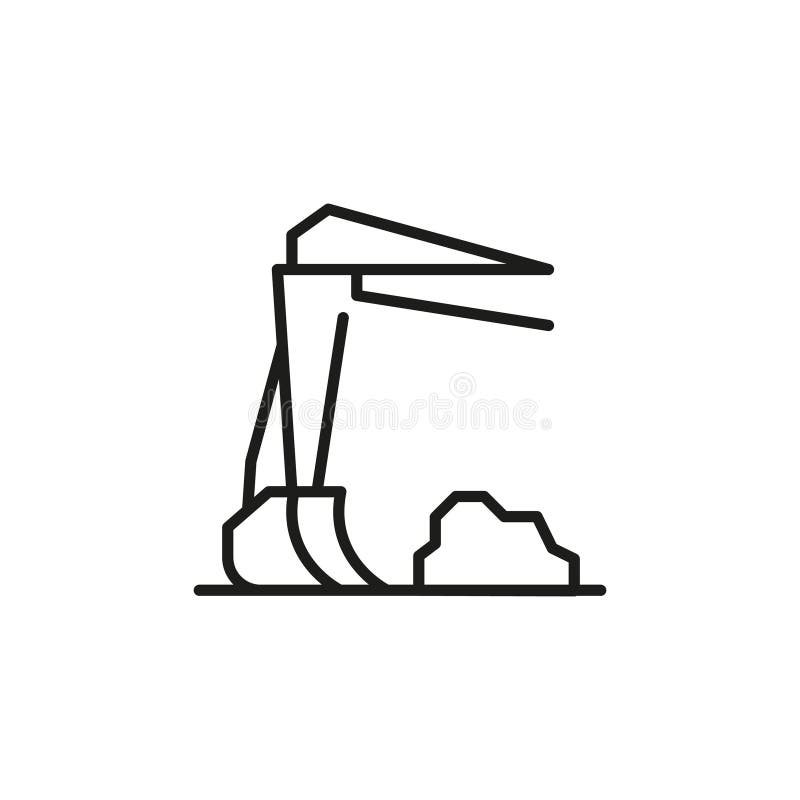 Mining Excavator icon stock vector. Illustration of working - 325772715