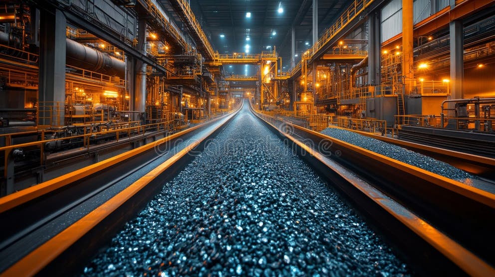 Mining Facility Showcasing Mineral Processing and Extraction Activities ...