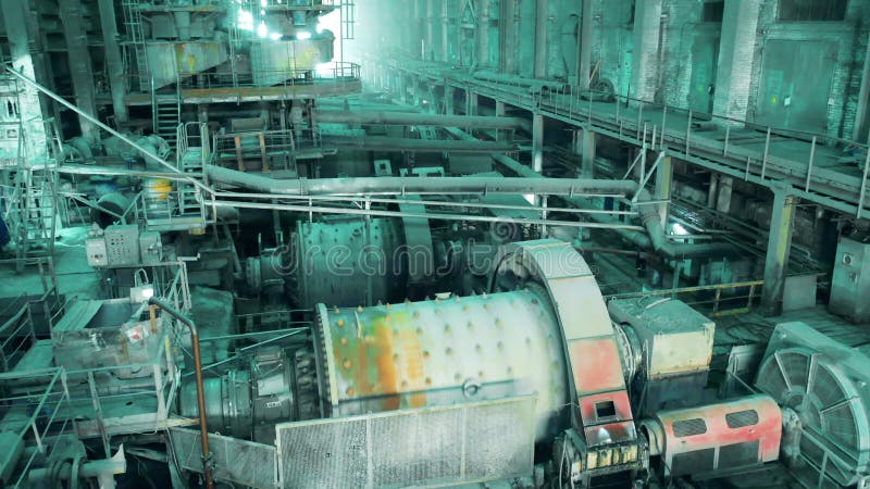 Mining Factory Complex with Spinning Grinding Mills Stock Video - Video ...