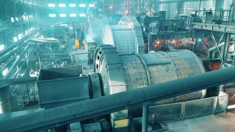 Mining Factory Complex with Spinning Grinding Mills Stock Video - Video ...