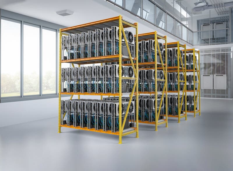 Mining Farm with Graphic Card or Gpu Rack in Warehouse Stock ...